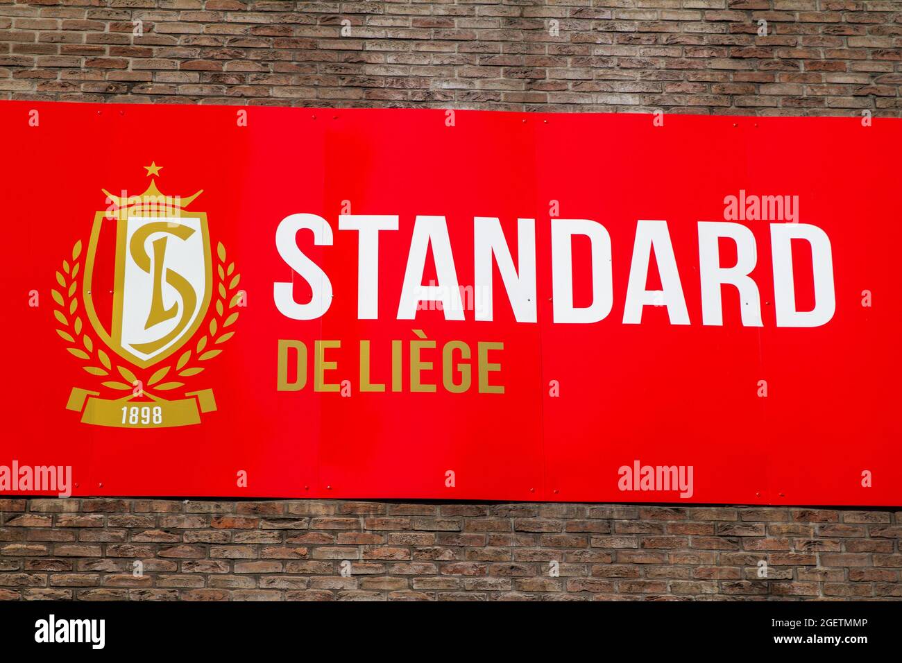 Liège, Belgium, August 21, 2021. The Maurice-Dufrasne stadium ...