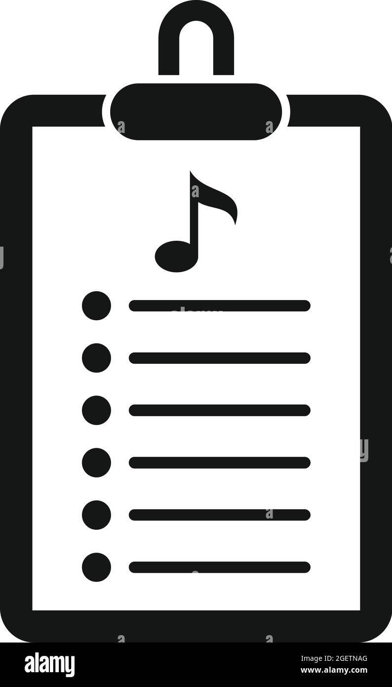 Playlist clipboard icon simple vector. Music song Stock Vector Image ...