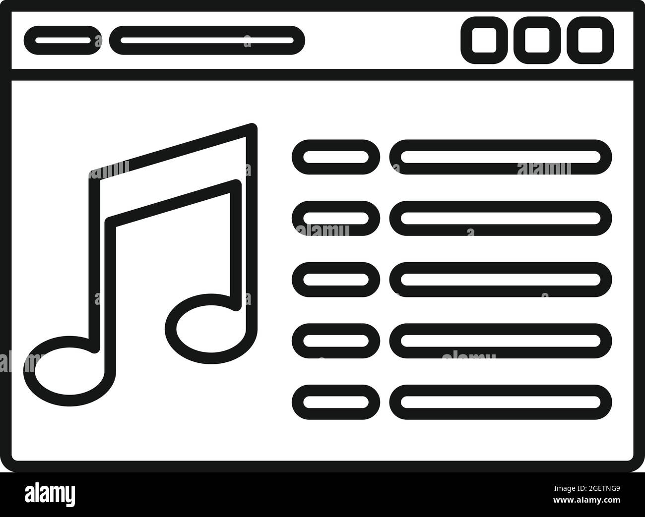 Web playlist icon outline vector. Play layout Stock Vector Image & Art ...