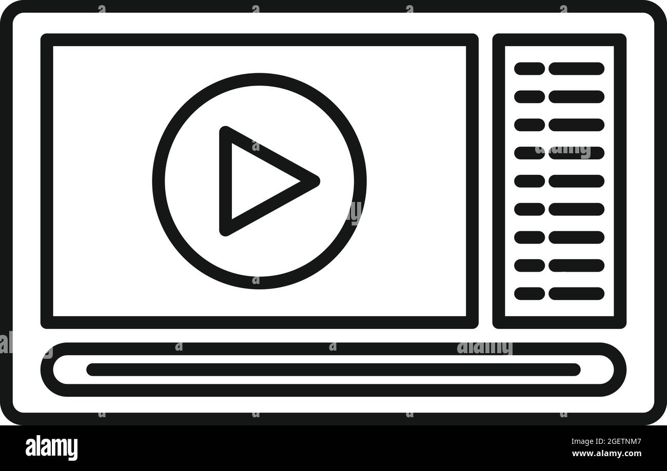 Playlist player icon outline vector. Ui music phone Stock Vector Image ...