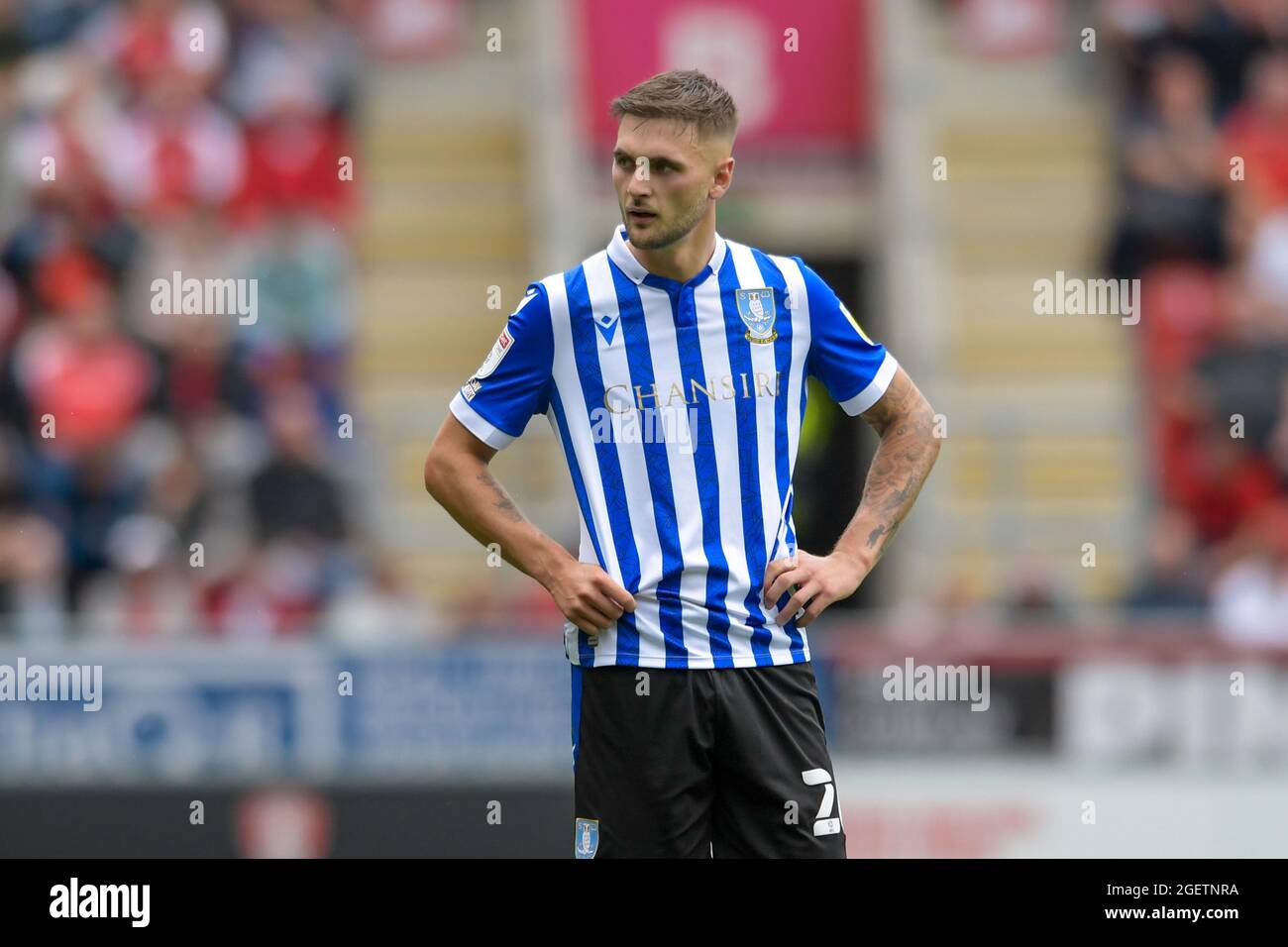 Rotherham, UK. 21st Aug, 2021. Lewis Wing #26 of Sheffield Wednesday in ...