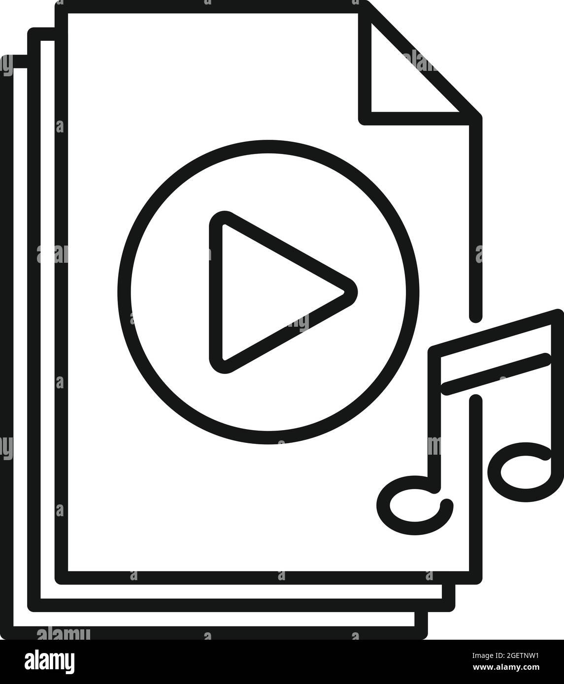 Playlist file icon outline vector. Music song Stock Vector Image & Art ...