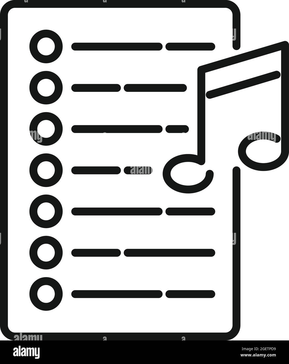 Song playlist icon outline vector. Mobile application Stock Vector ...