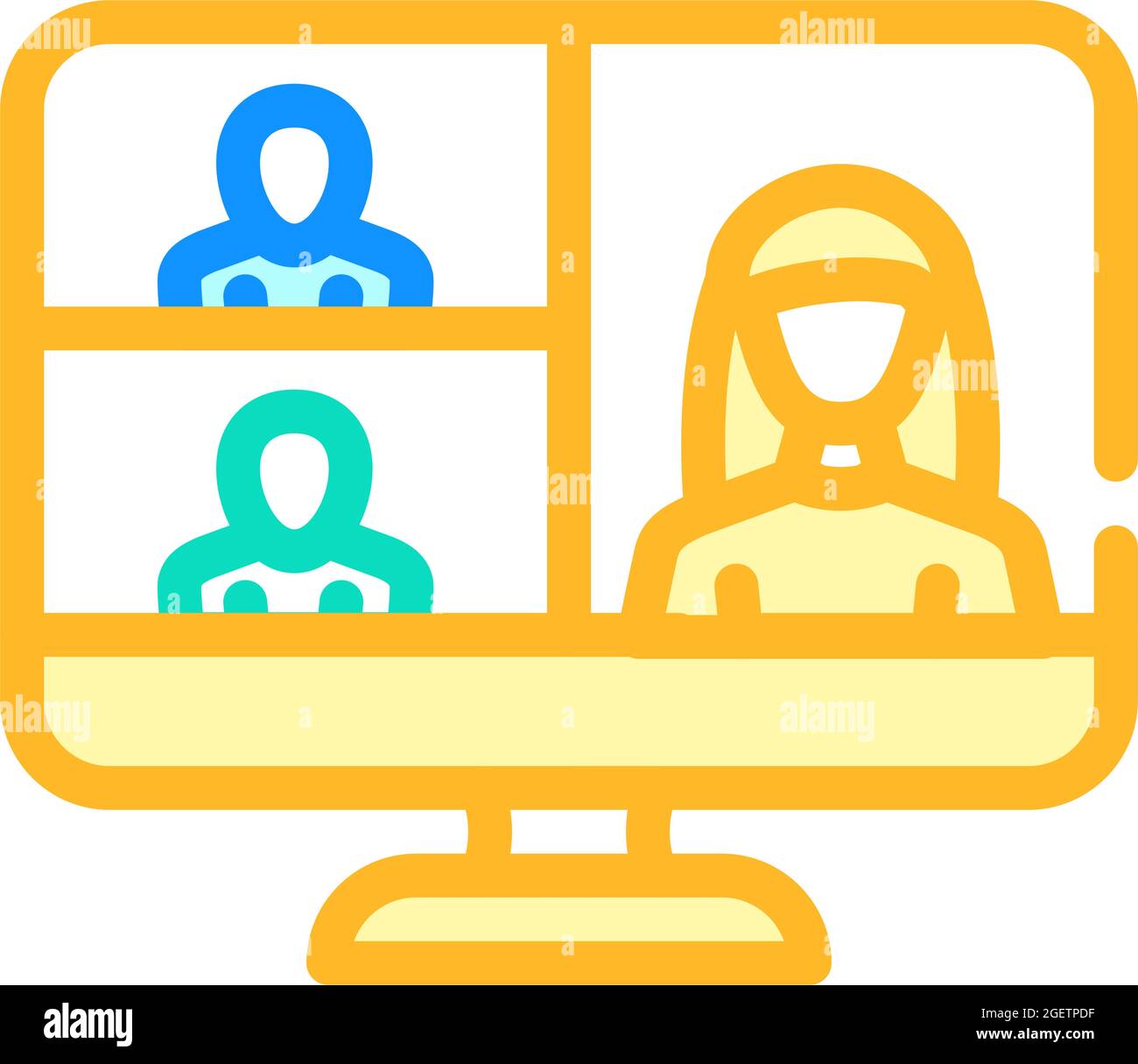 video conference computer software color icon vector illustration Stock ...