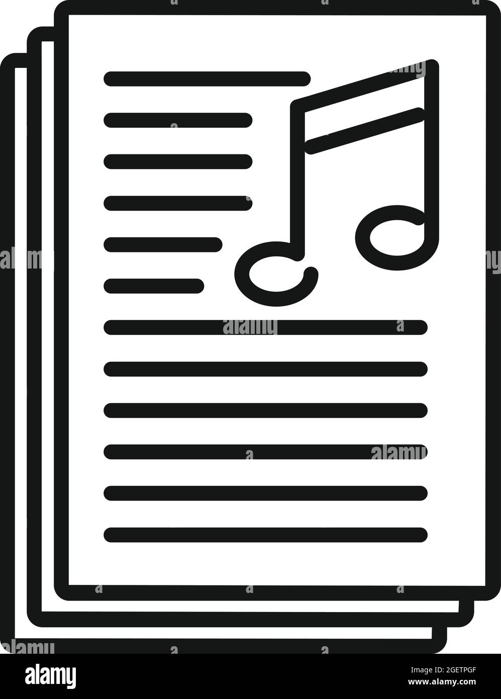 Playlist text icon outline vector. Music song list Stock Vector Image ...