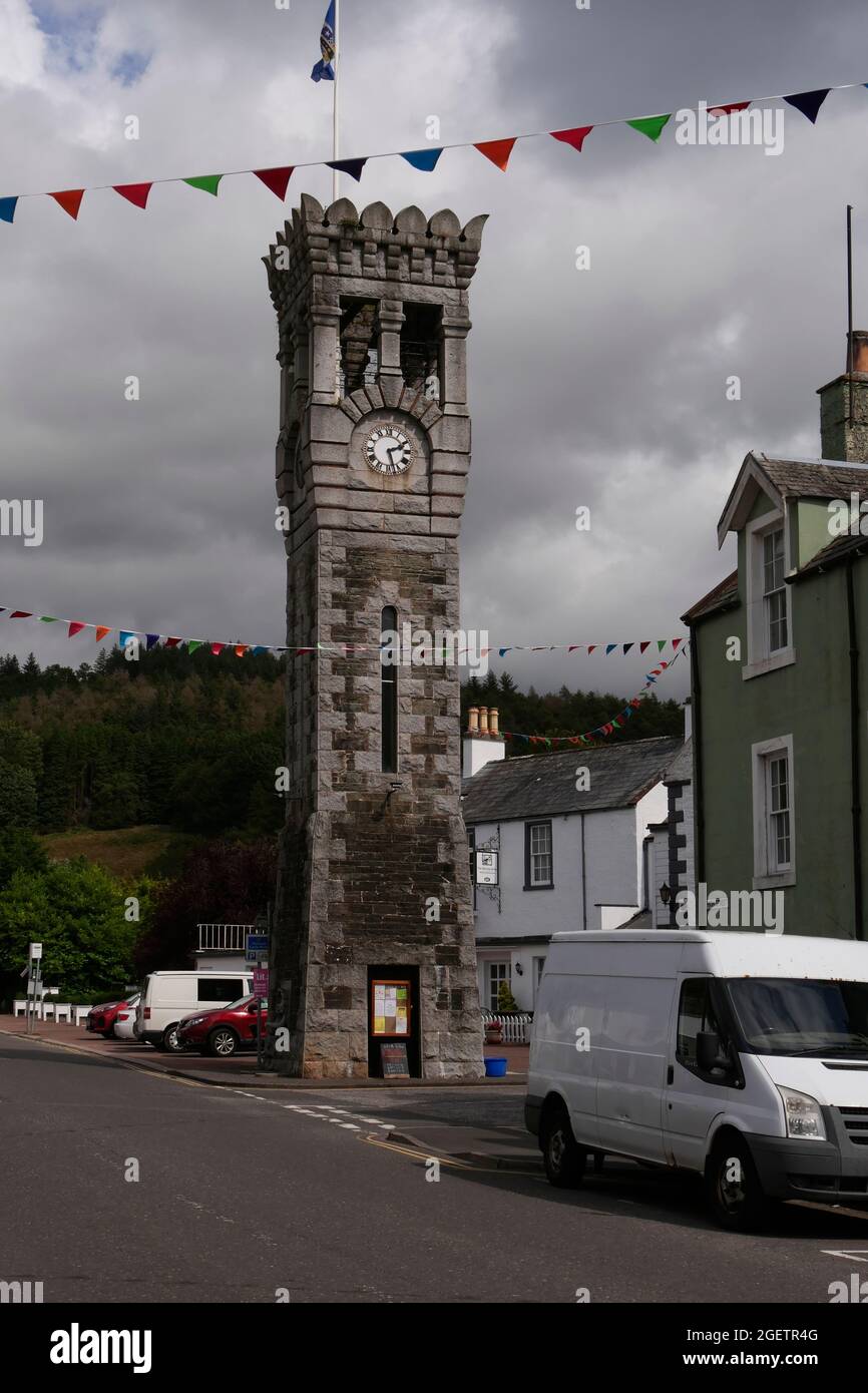 the clock tower,Gatehouse of Fleet,Dumfries and Galloway, Scotland,UK ...