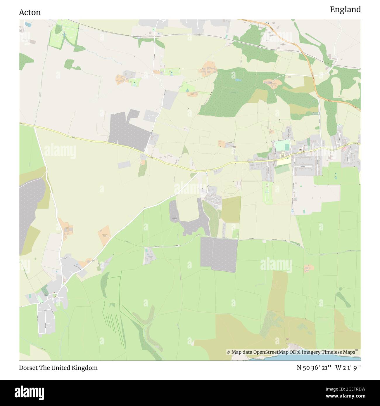 Acton, Dorset, United Kingdom, England, N 50 36' 21'', W 2 1' 9'', map ...