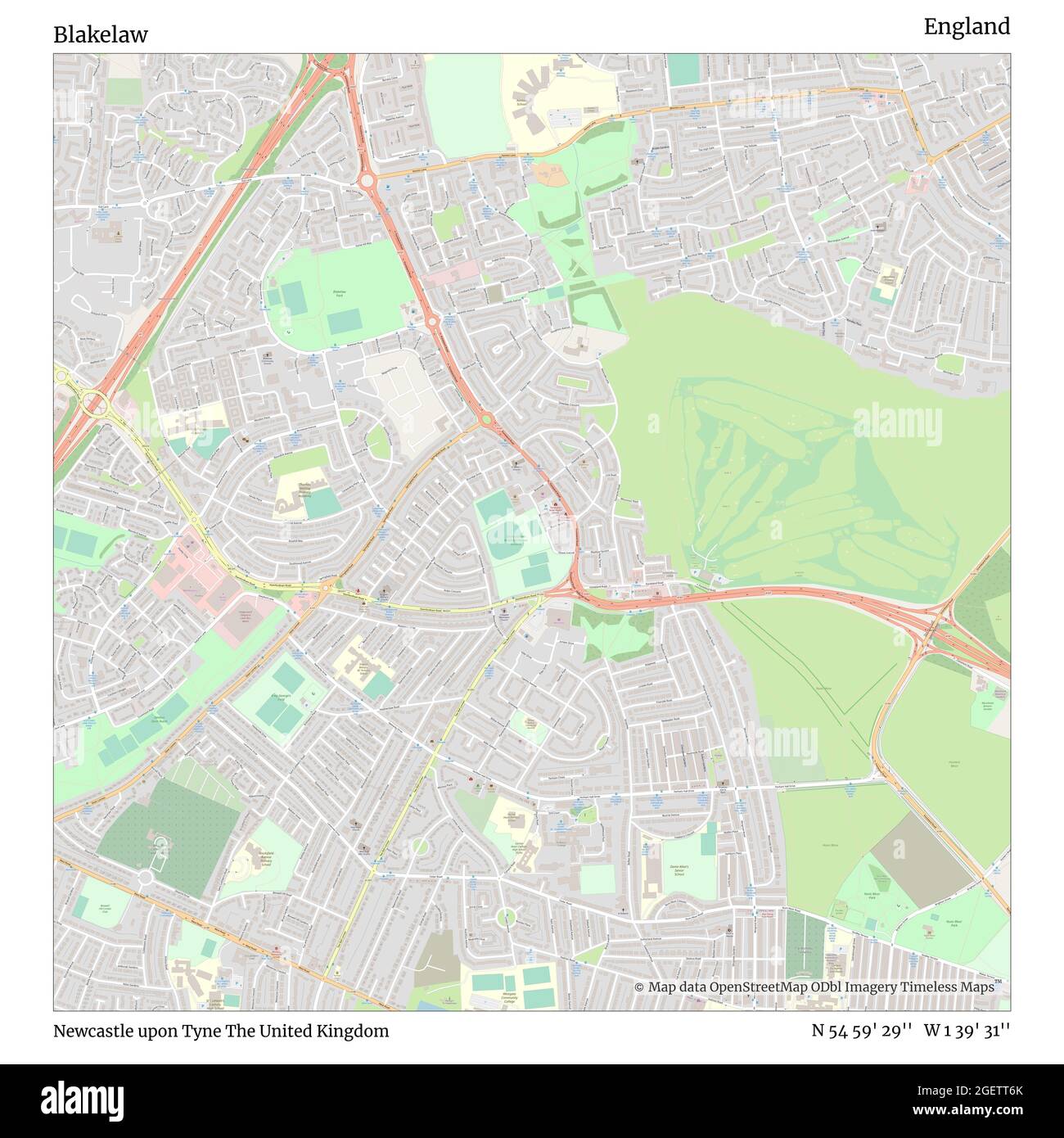 Map of newcastle on tyne Cut Out Stock Images & Pictures - Alamy