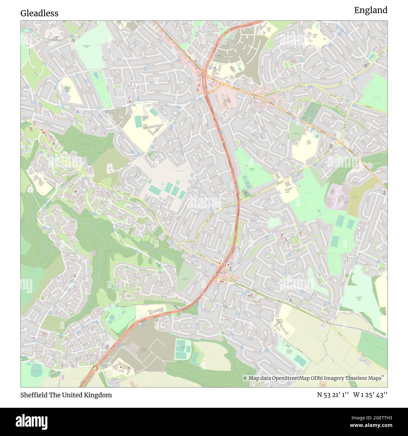 Sheffield road map hi-res stock photography and images - Alamy