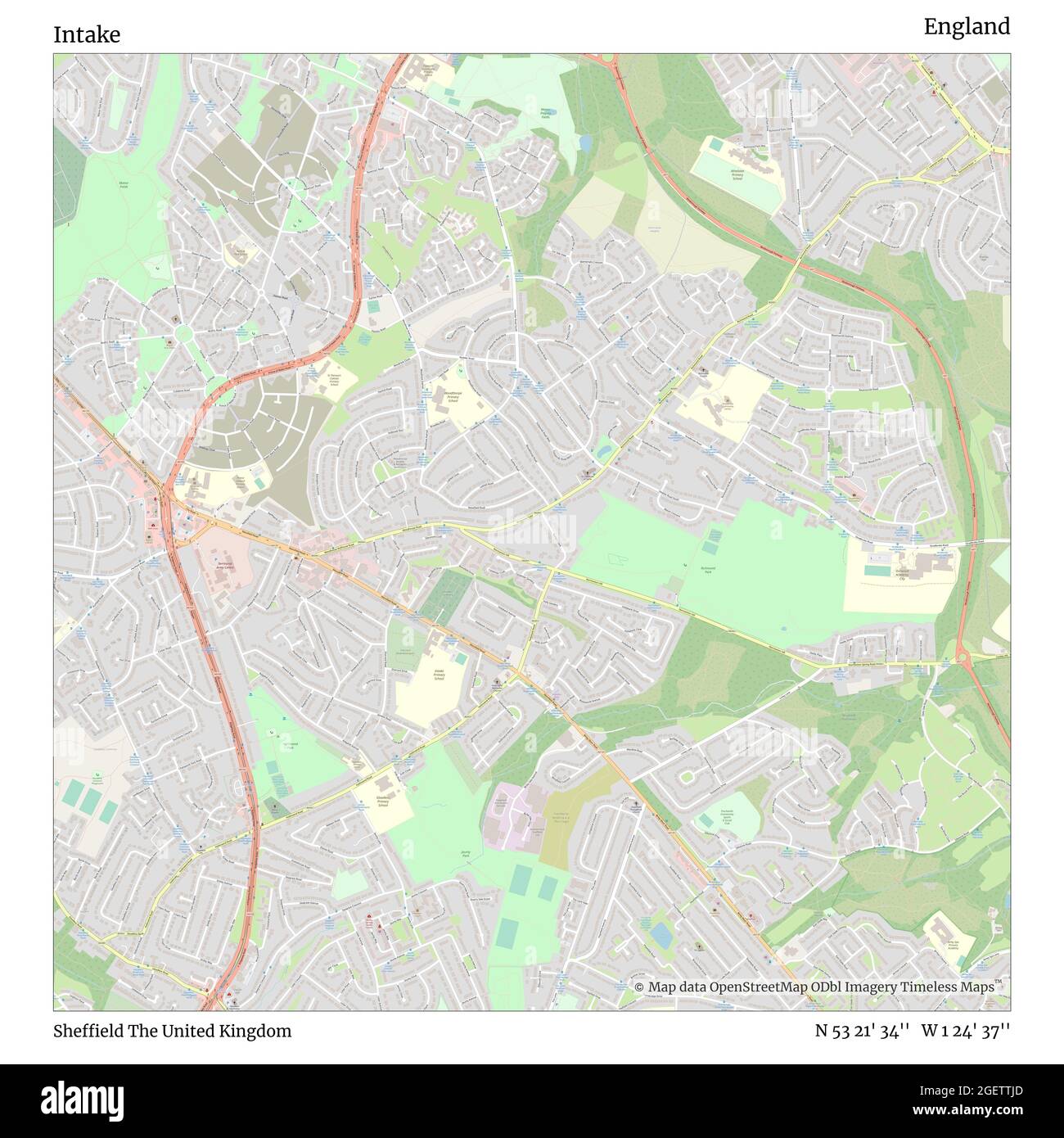 Sheffield road map hi-res stock photography and images - Alamy