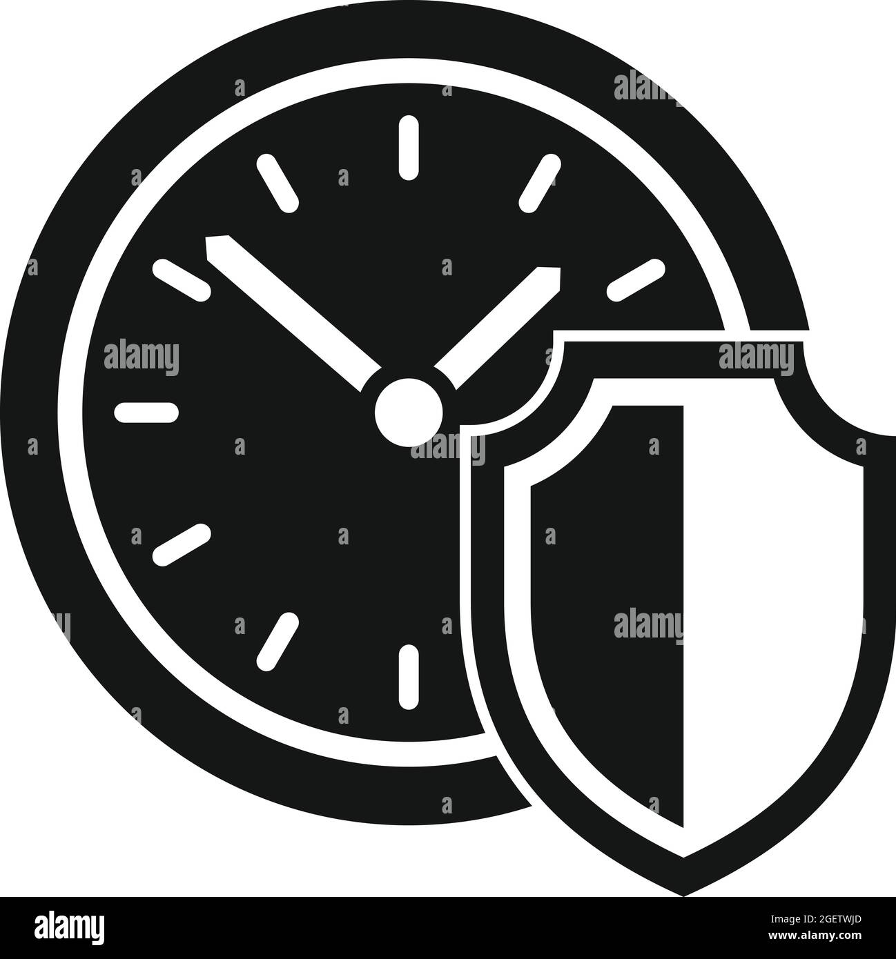 Protect time icon simple vector. Safe clock Stock Vector Image & Art ...