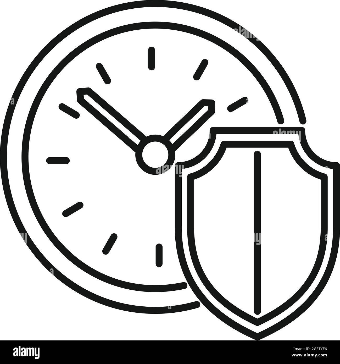 Protect time icon outline vector. Safe clock Stock Vector Image & Art ...