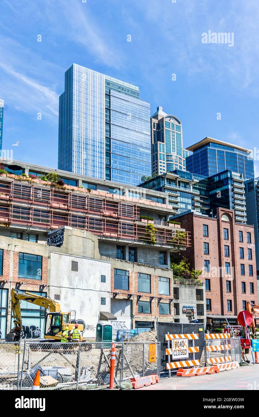 Seattle skyscrapers from the waterfront Stock Photo - Alamy