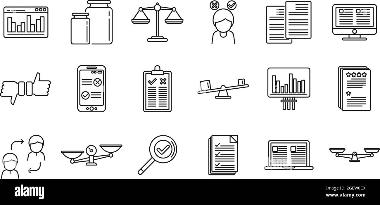 Comparison icons set outline vector. Small big Stock Vector Image & Art ...