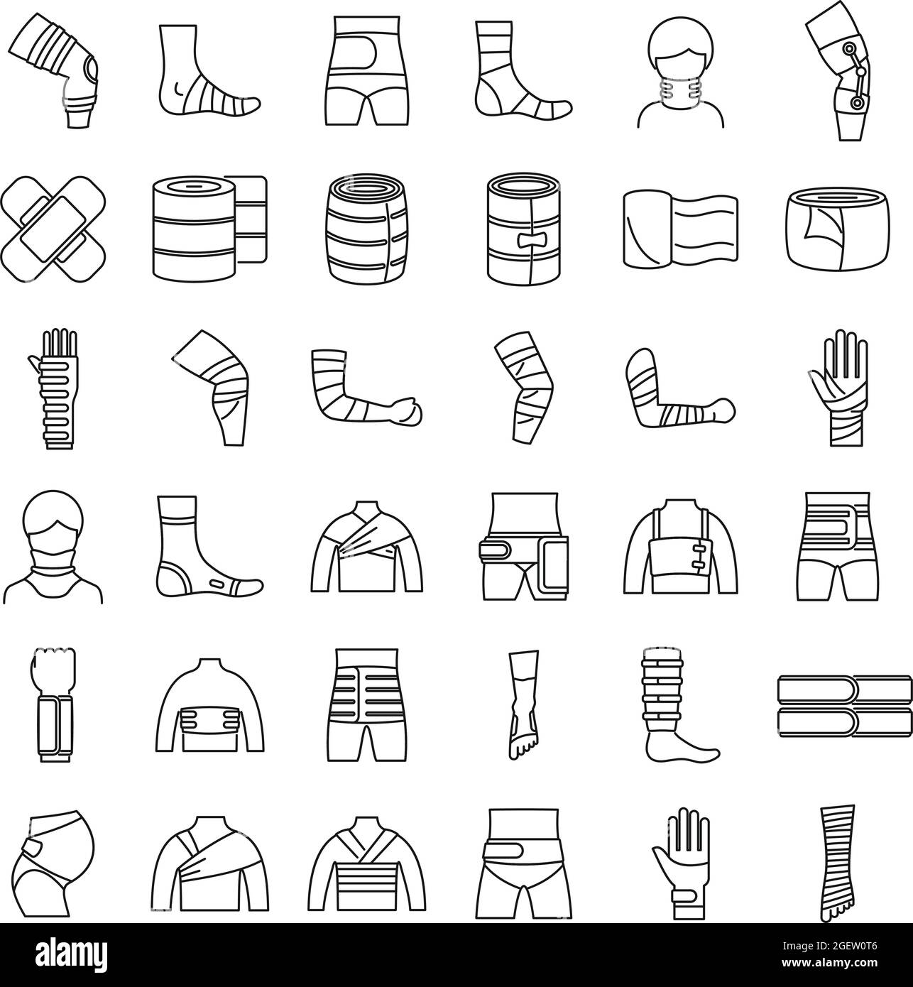 Bandage icons set outline vector. First aid Stock Vector Image & Art ...