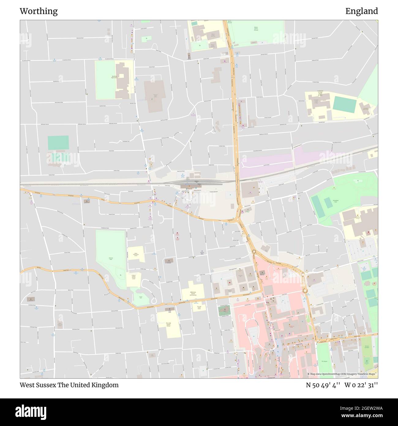 Map of worthing Cut Out Stock Images & Pictures - Alamy