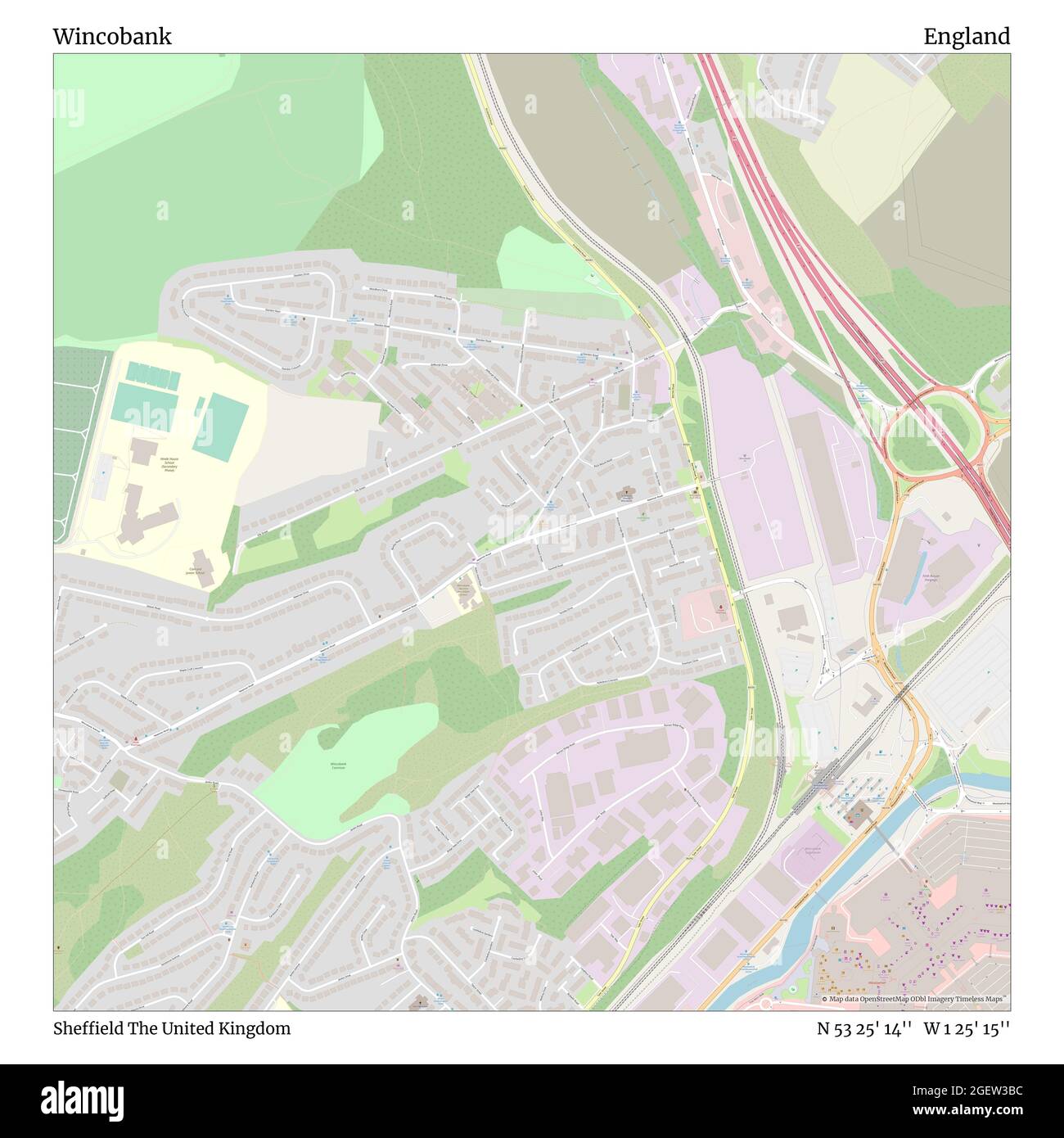 Sheffield road map hi-res stock photography and images - Alamy