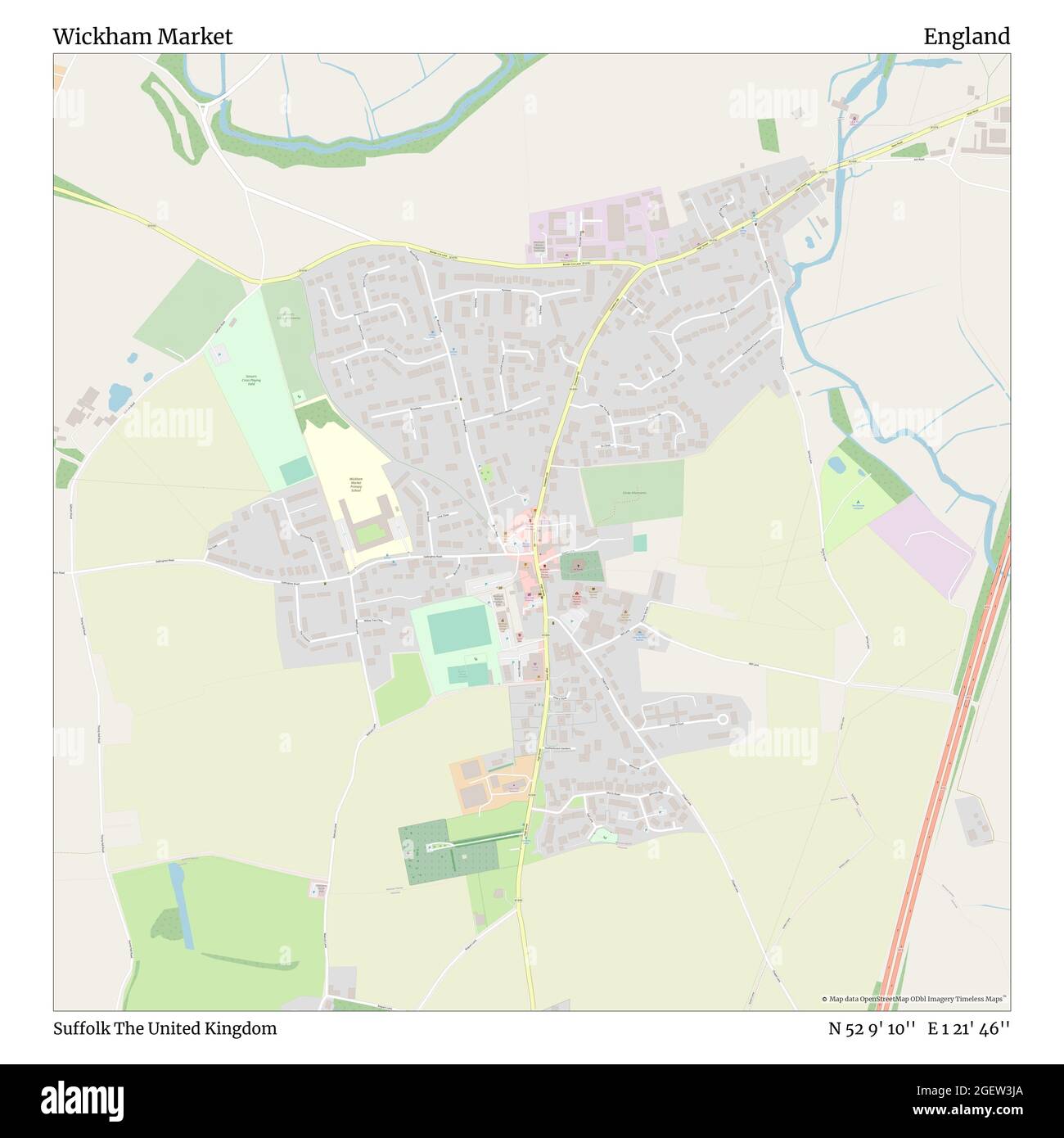 Map of wickham market Cut Out Stock Images & Pictures - Alamy
