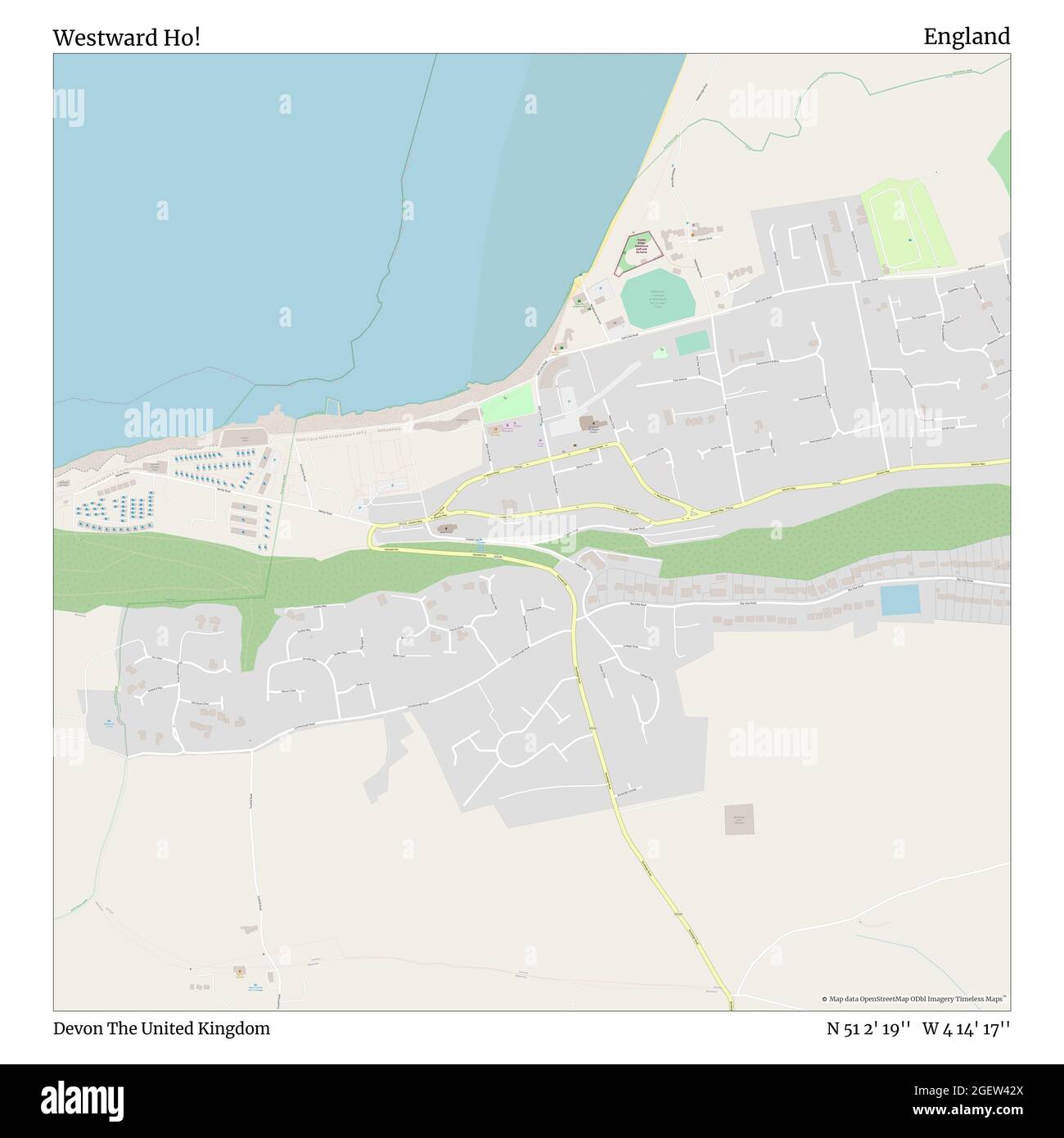Map of westward ho Cut Out Stock Images & Pictures - Alamy