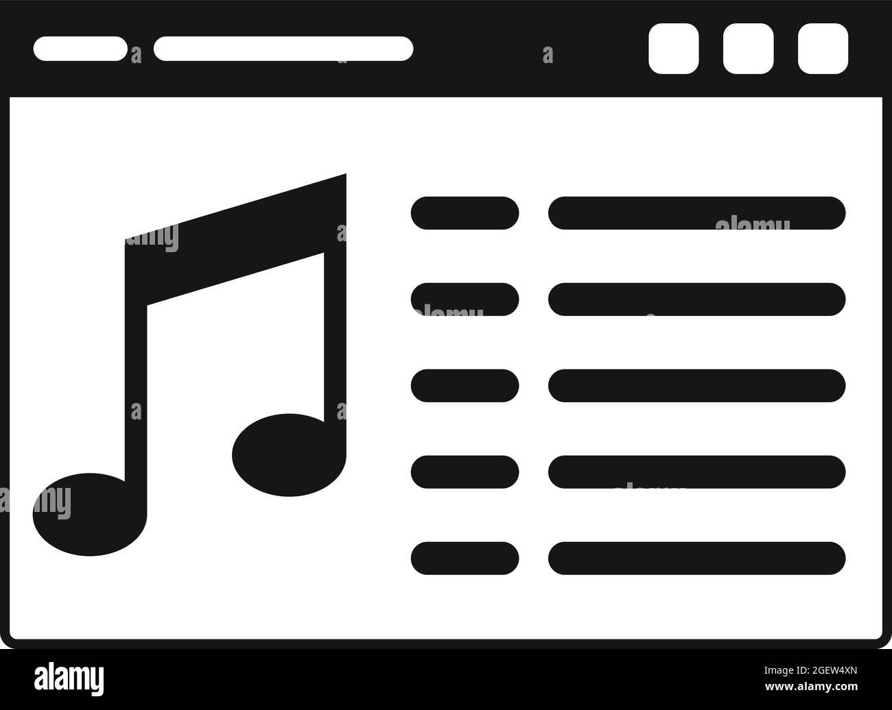 Web playlist icon simple vector. Play layout Stock Vector Image & Art ...