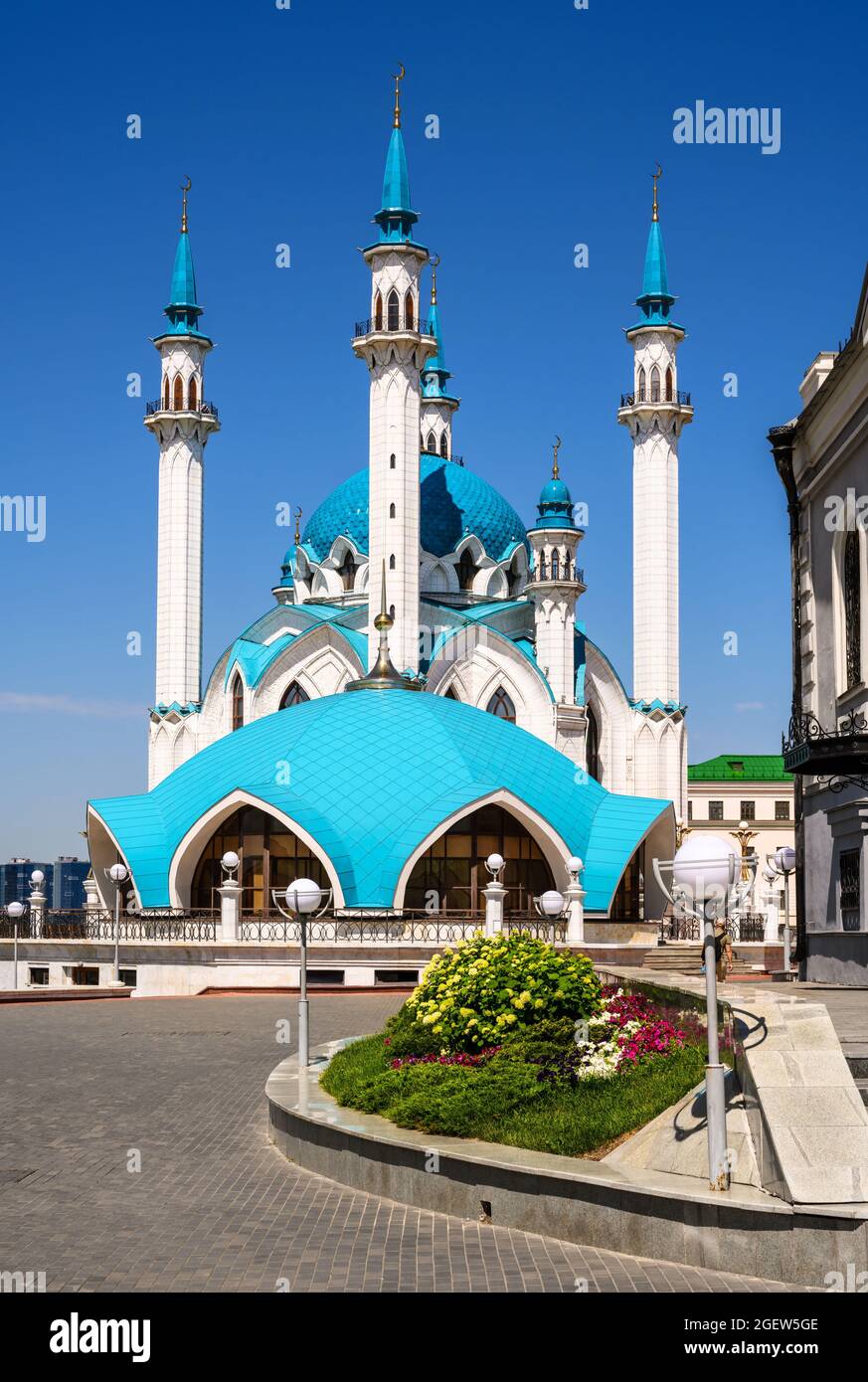 Kul Sharif mosque in Kazan Kremlin, Tatarstan, Russia. It is landmark of Kazan. Vertical view of ...