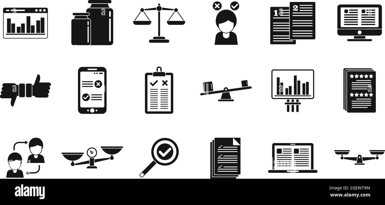 Comparison icons set simple vector. Small big Stock Vector Image & Art ...