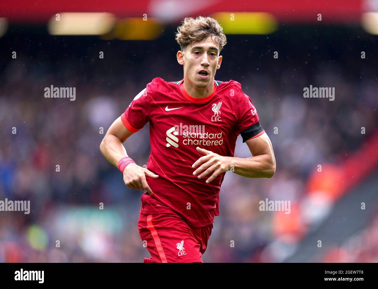Liverpool's Kostas Tsimikas during the Premier League match at Anfield ...