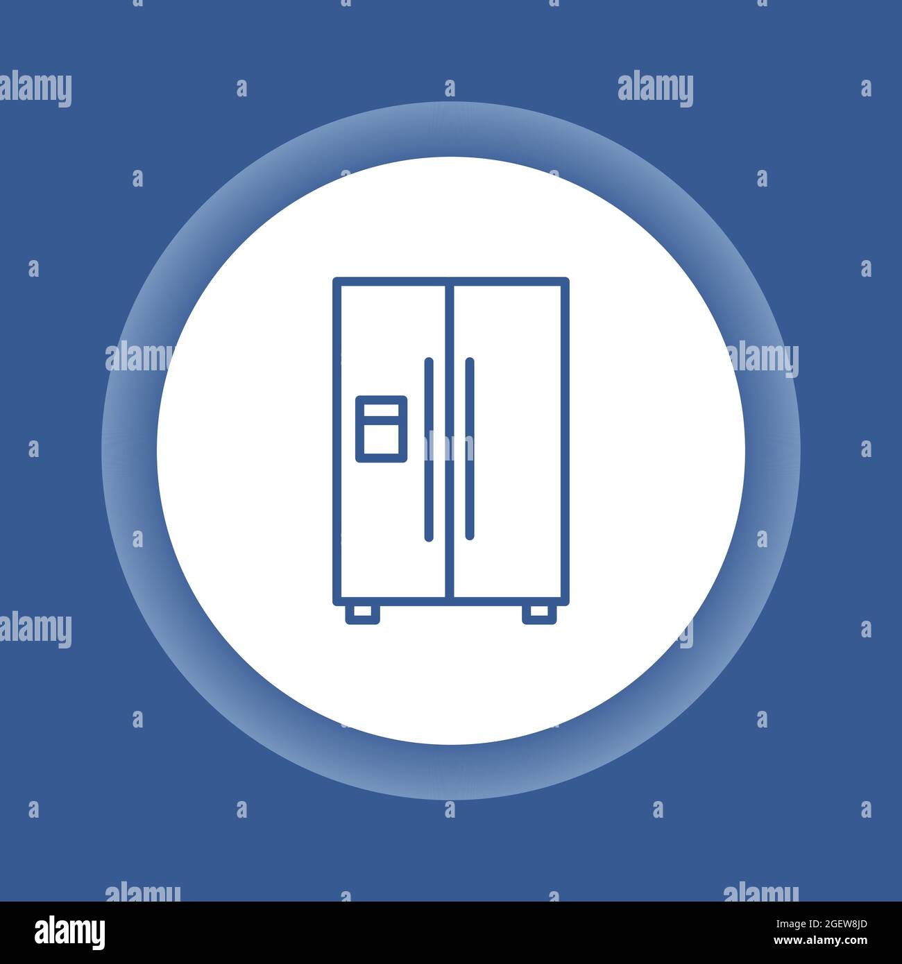 Two-chamber refrigerator color line icon. Kitchen appliance. Household ...