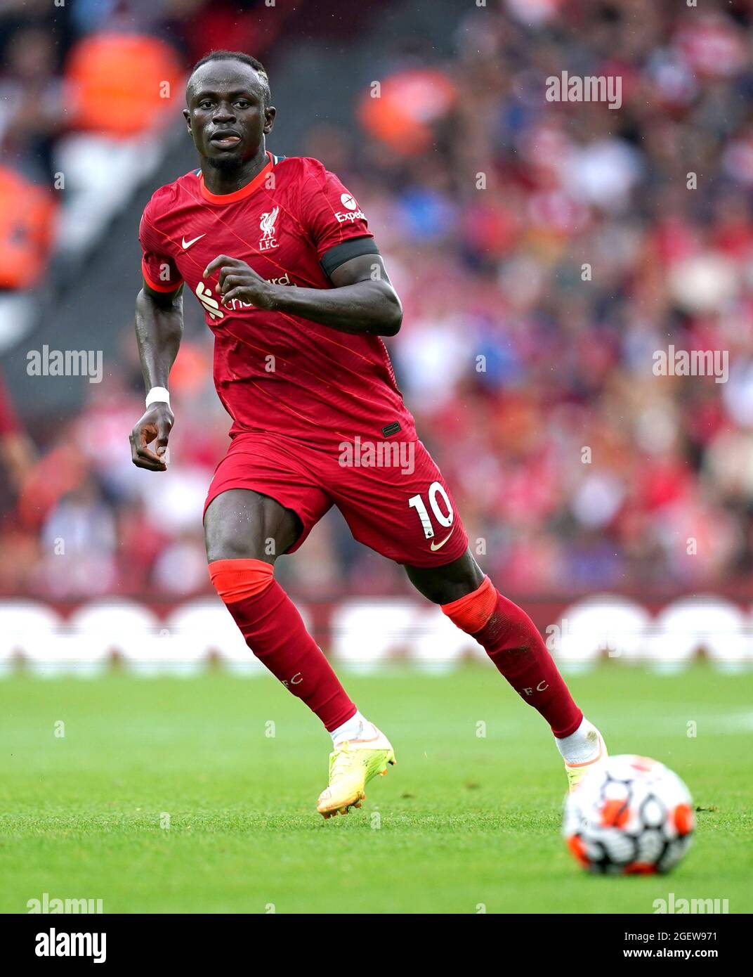 Liverpool's Sadio Mane during the Premier League match at Anfield ...