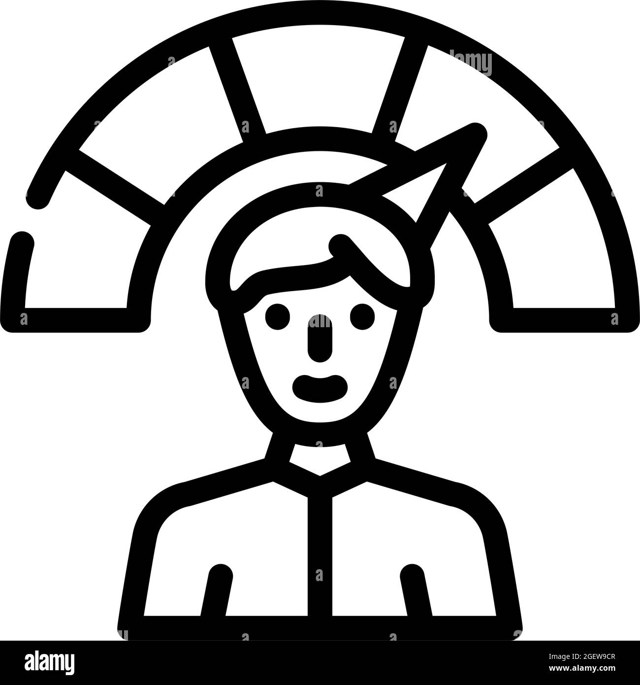 positive employee level line icon vector illustration Stock Vector ...