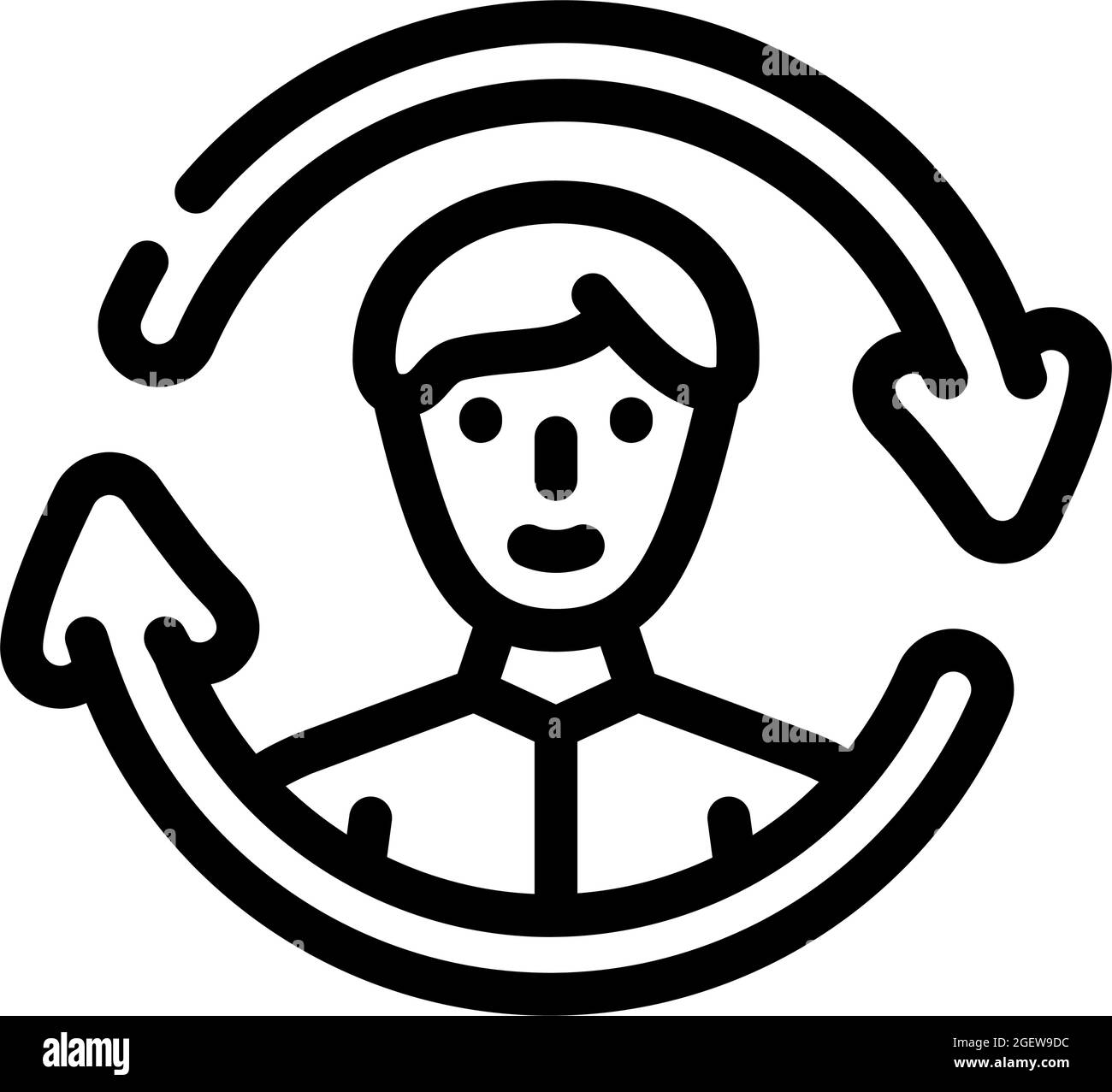 updating employee line icon vector illustration Stock Vector Image ...