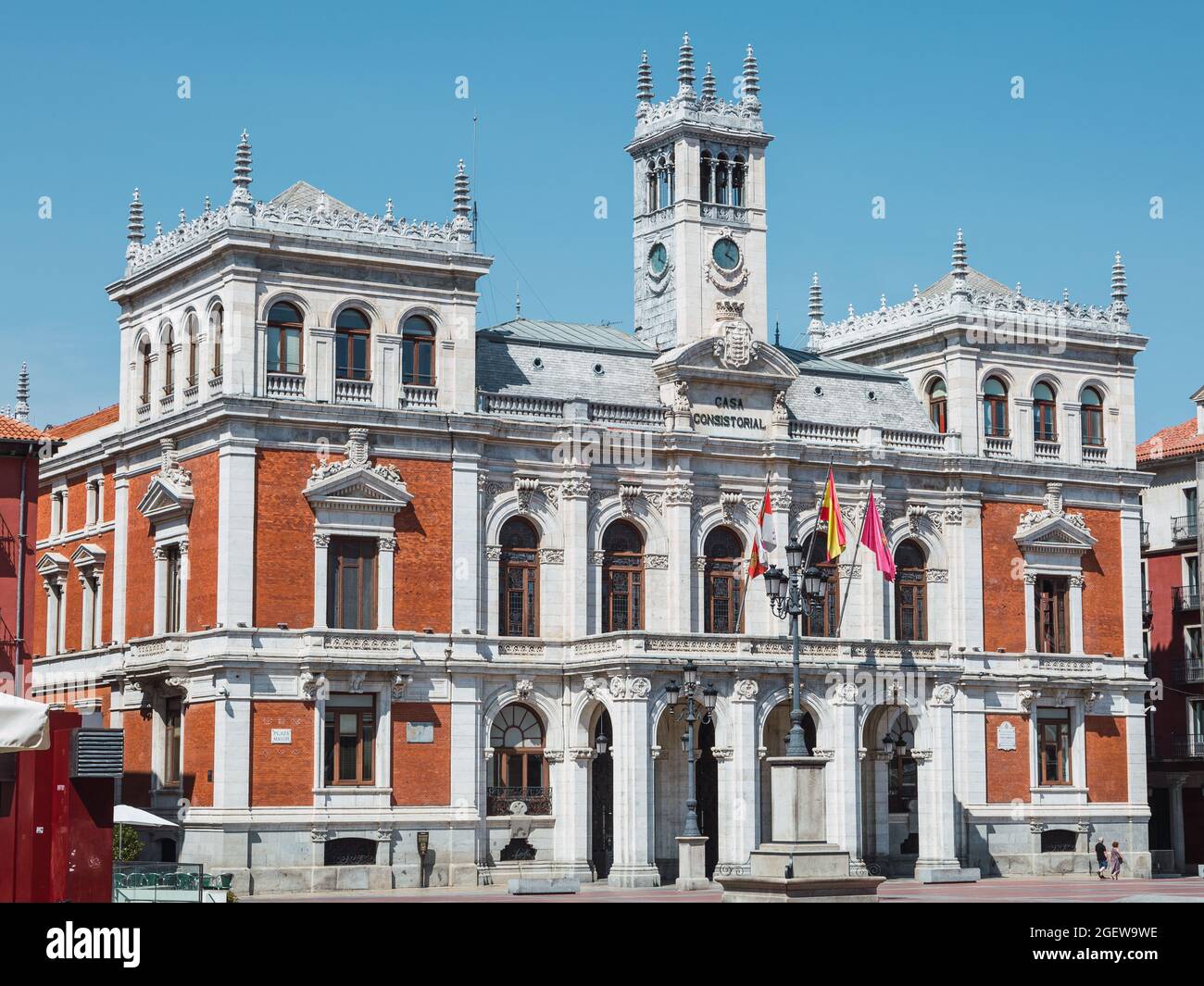 Facade of Valladolid's city hall in the main square. The building is ...