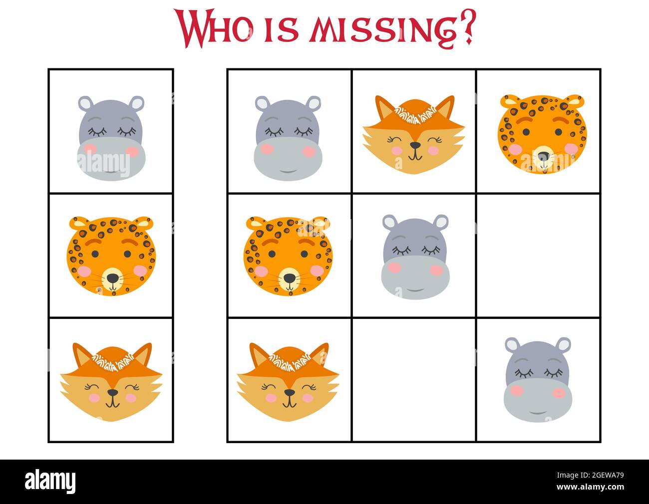 Sudoku game for children with pictures. Kids activity sheet. cute ...