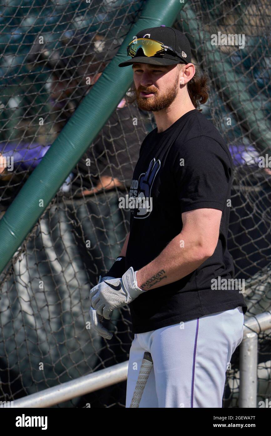 August 20 2021: Colorado second baseman Brendan Rodgers (7) during ...