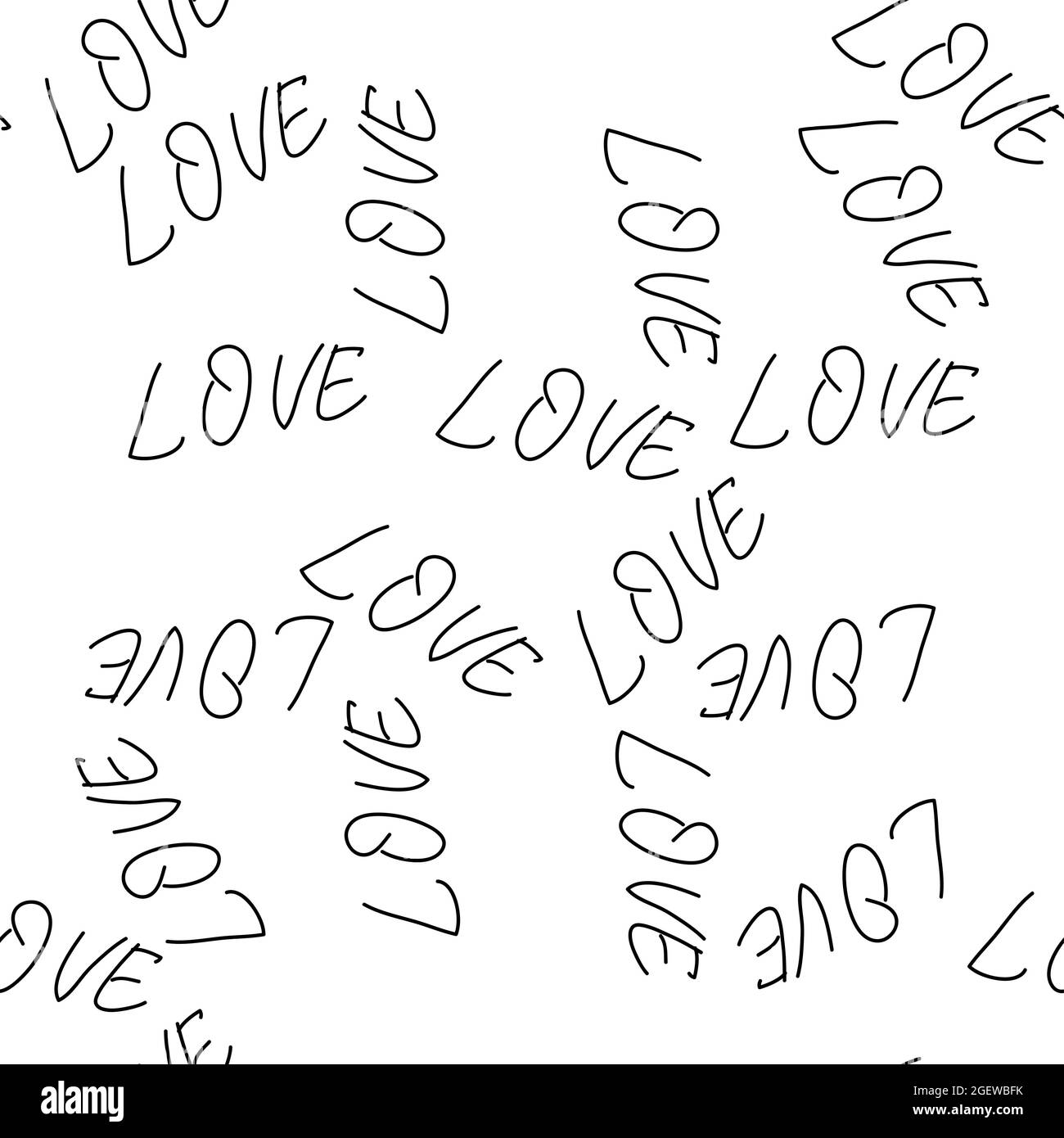 love you hearts romantic pattern illustration isolated on white. black ...