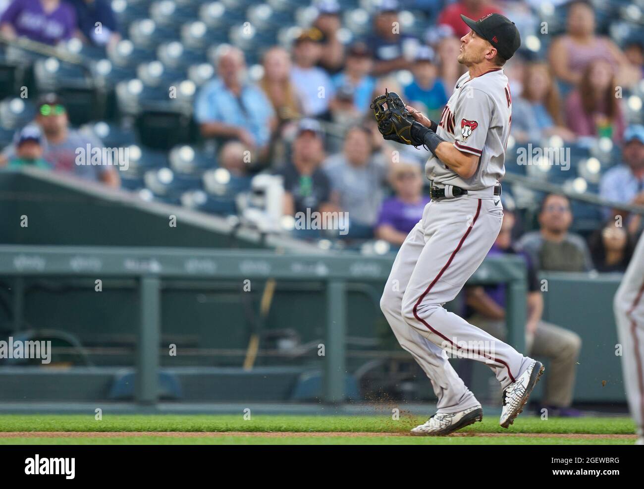 August 20 2021: Arizona shortstop Nick Ahmed (13) makes a play during ...