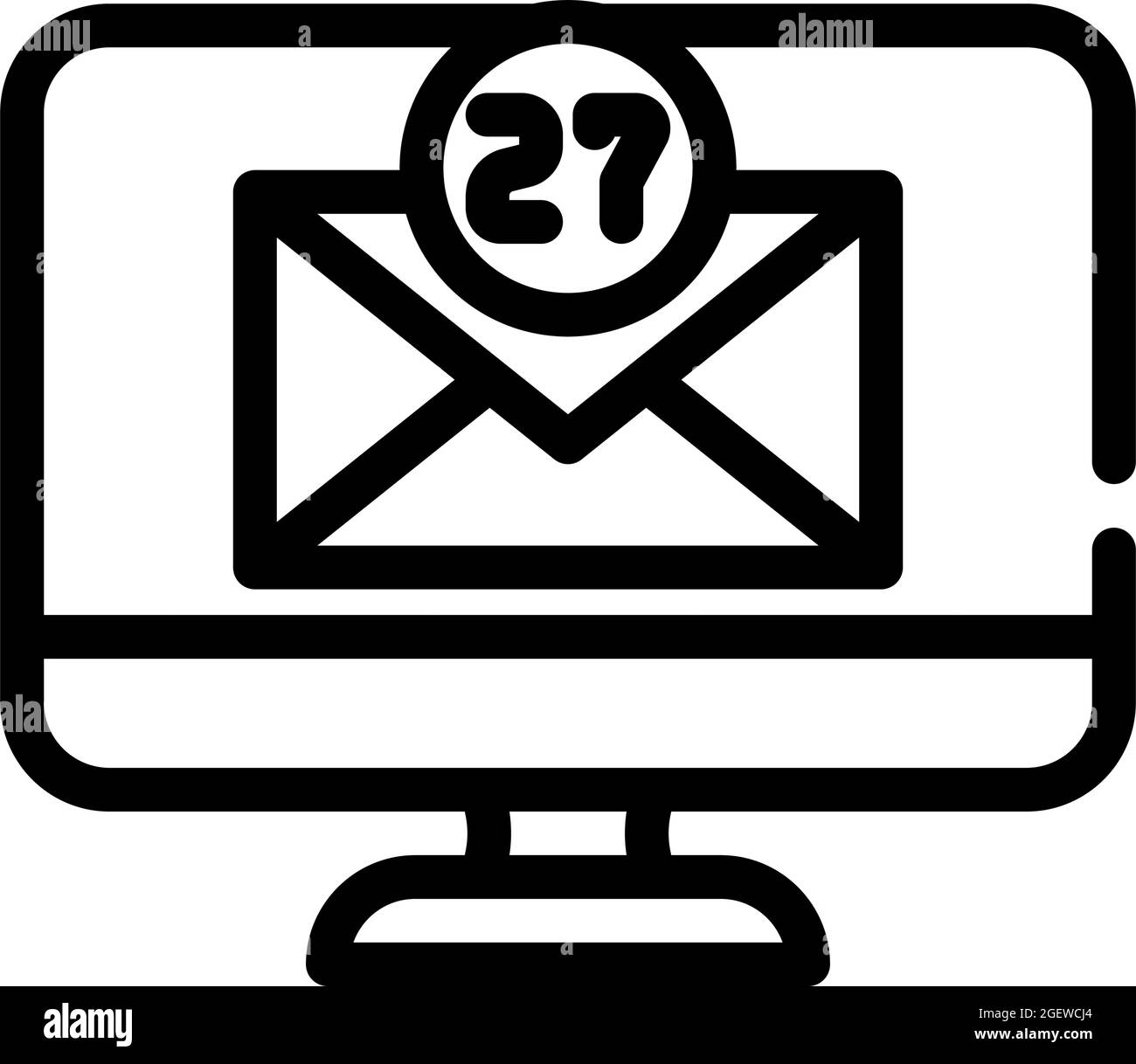 letter online message line icon vector illustration Stock Vector Image ...