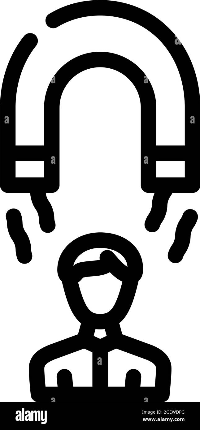 magnet people line icon vector illustration Stock Vector Image & Art ...