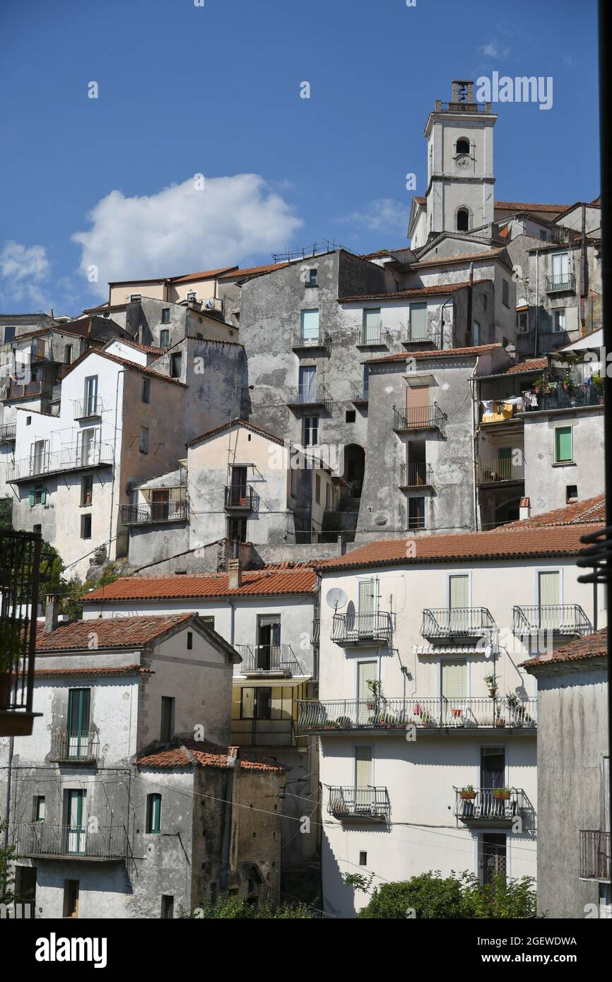 Panoramic view of Rivello, a medieval town in the Basilicata region ...