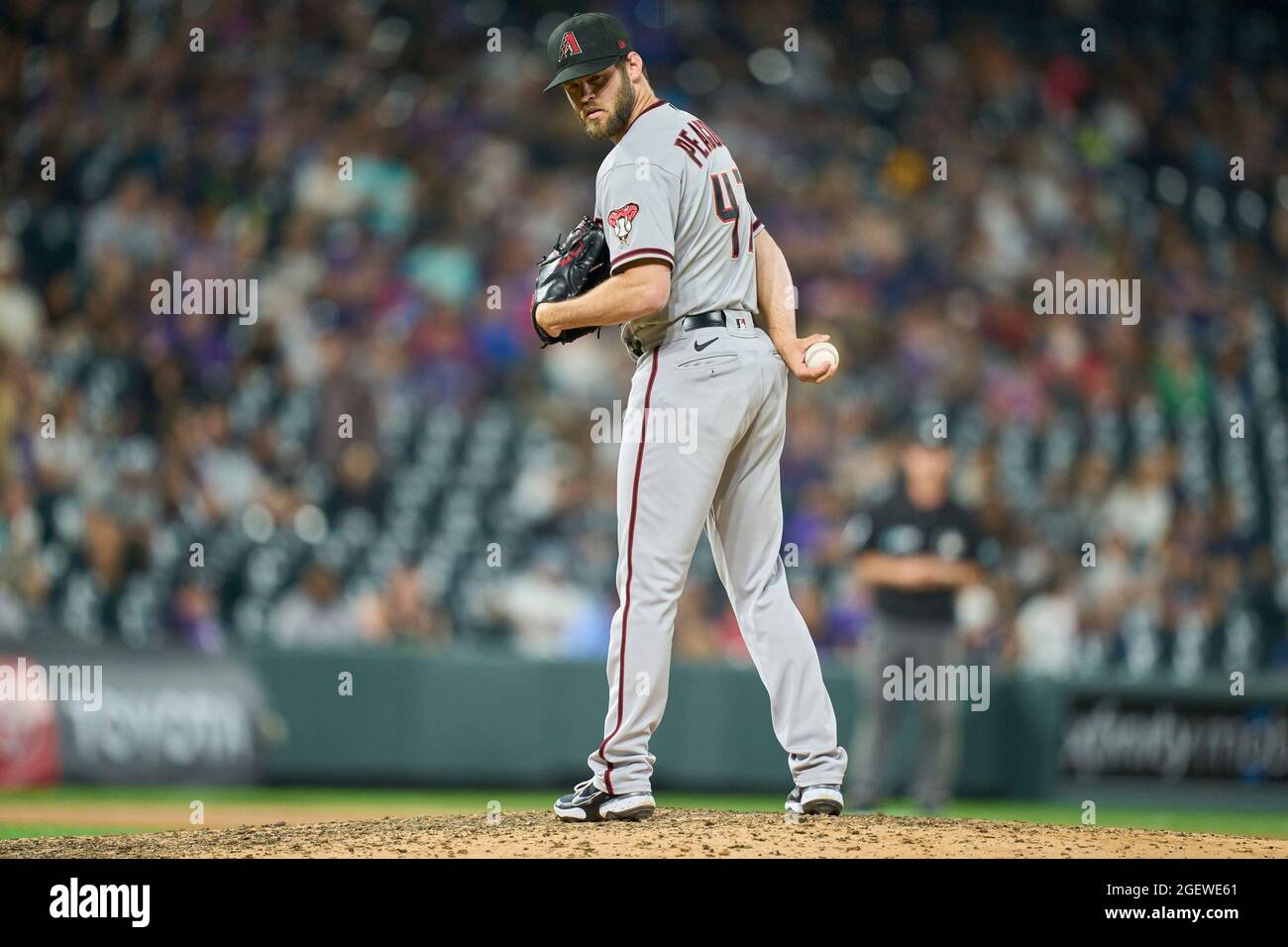 August 20 2021: Arizona pitcher Matt Peacock (47) throws a pitch during ...