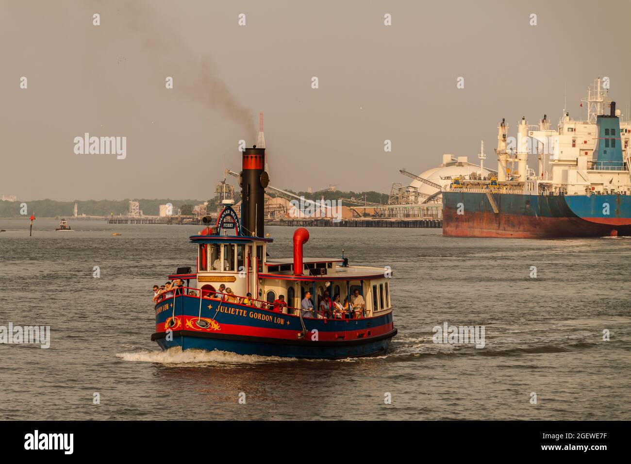 Small River Ferry on the Savannah River, Savannah, Georgia, USA Stock ...