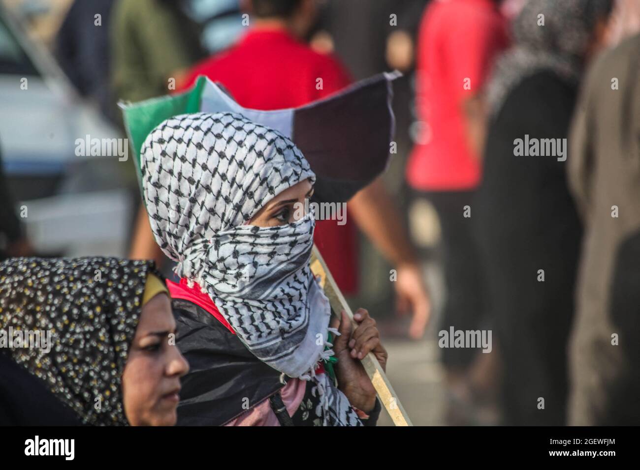 Demonstration near the border fence with Israel, east of Gaza City, to ...