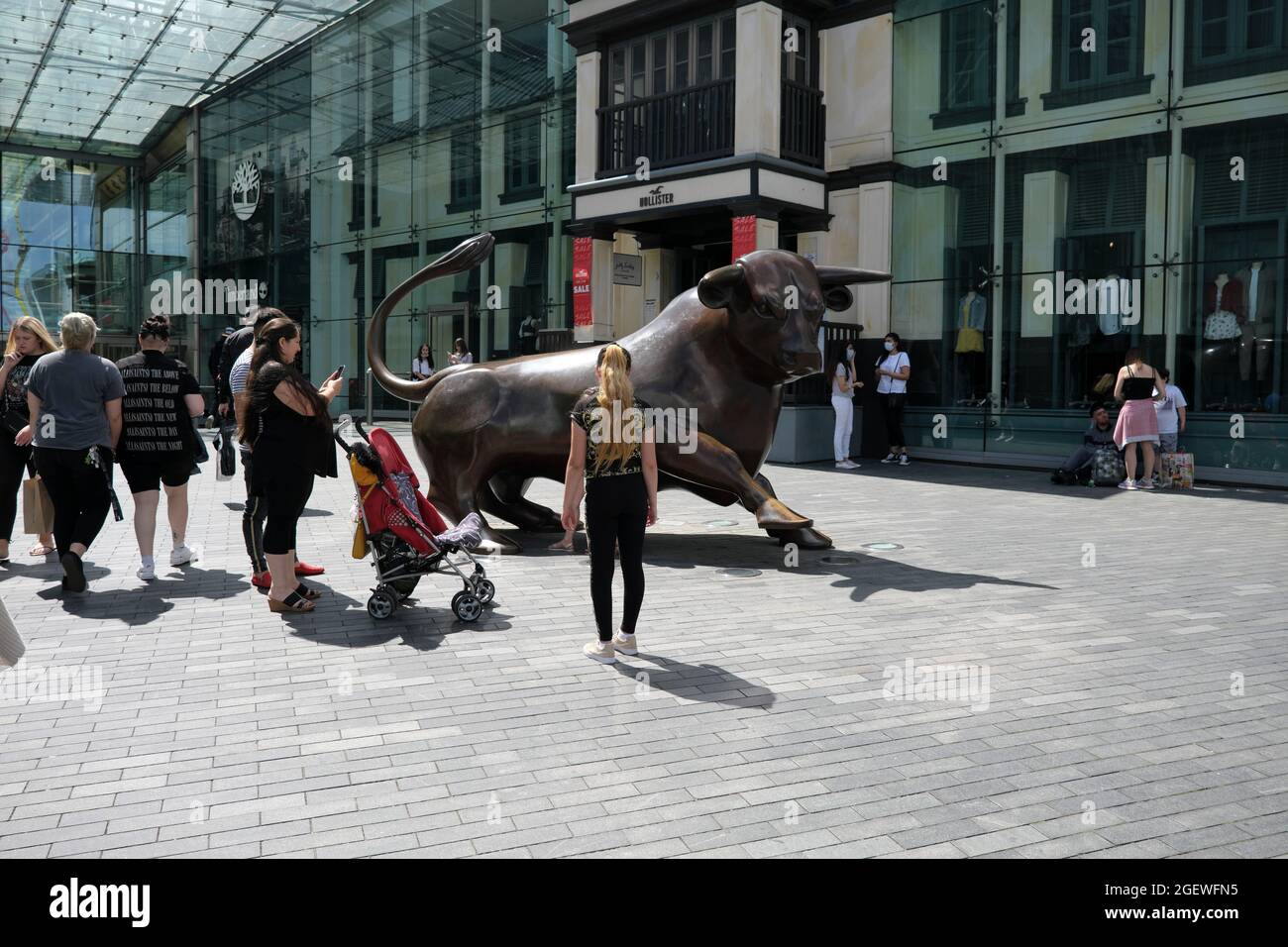 The Famous Birmingham Bronze Bull In The Bull Ring Shopping Centre In ...