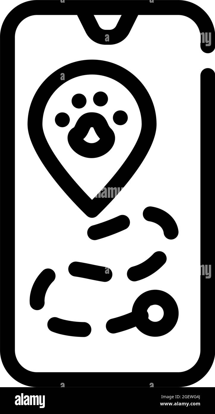 animal tracking geotag app line icon vector illustration Stock Vector ...