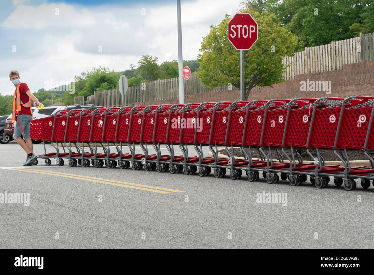 Shopping Cart Boy Stock Photo - Alamy