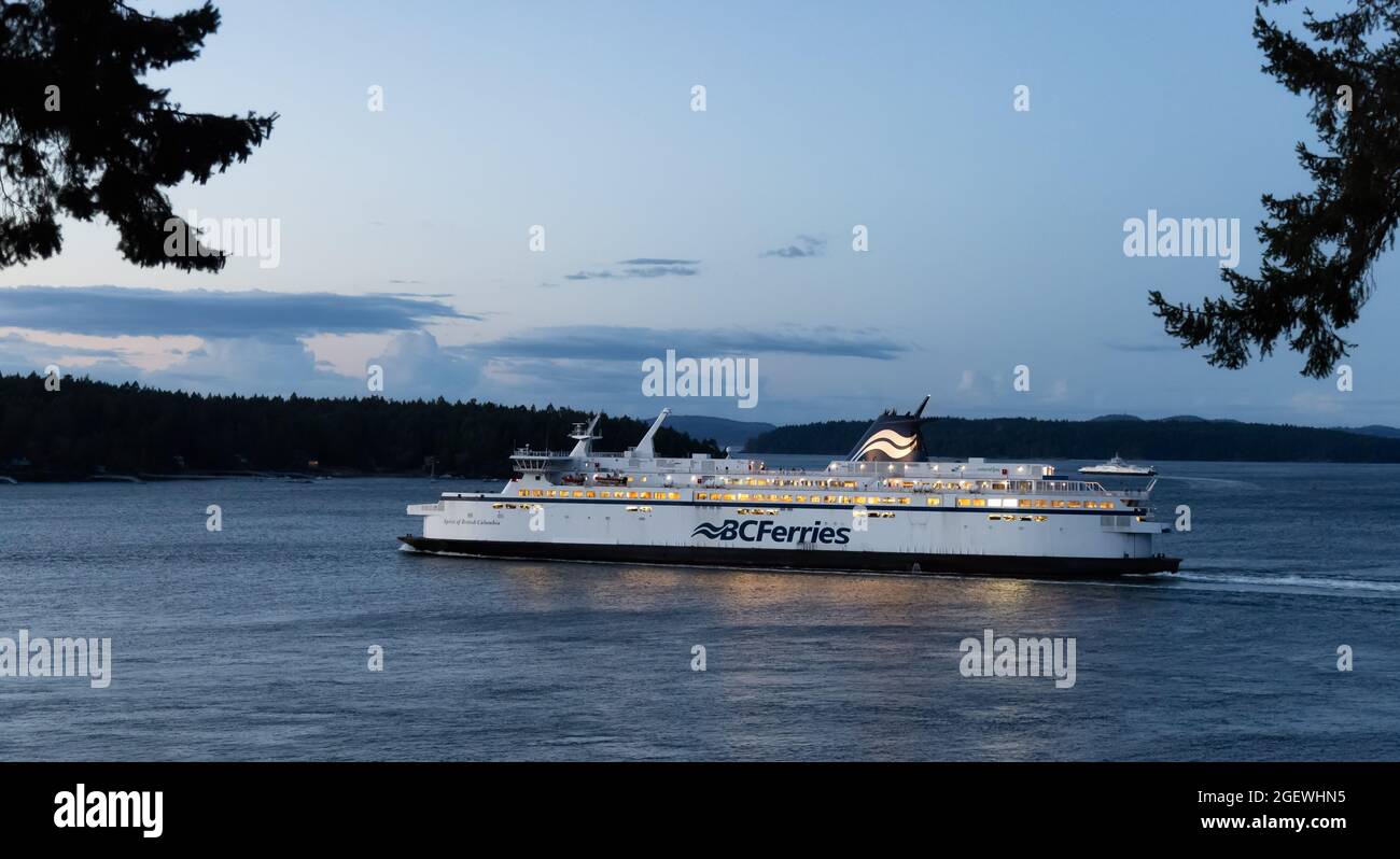 BC Ferries Boat Leaving the Terminal in Swartz Bay Stock Photo - Alamy
