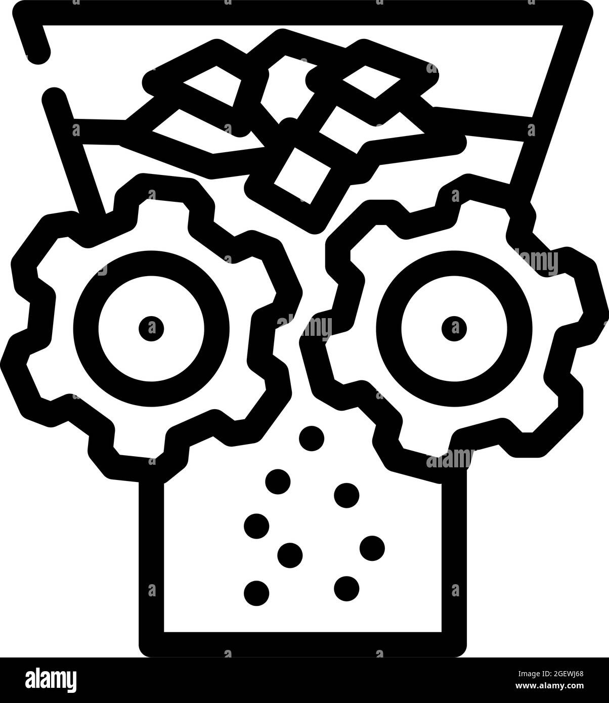 shredding solid waste line icon vector illustration Stock Vector Image ...