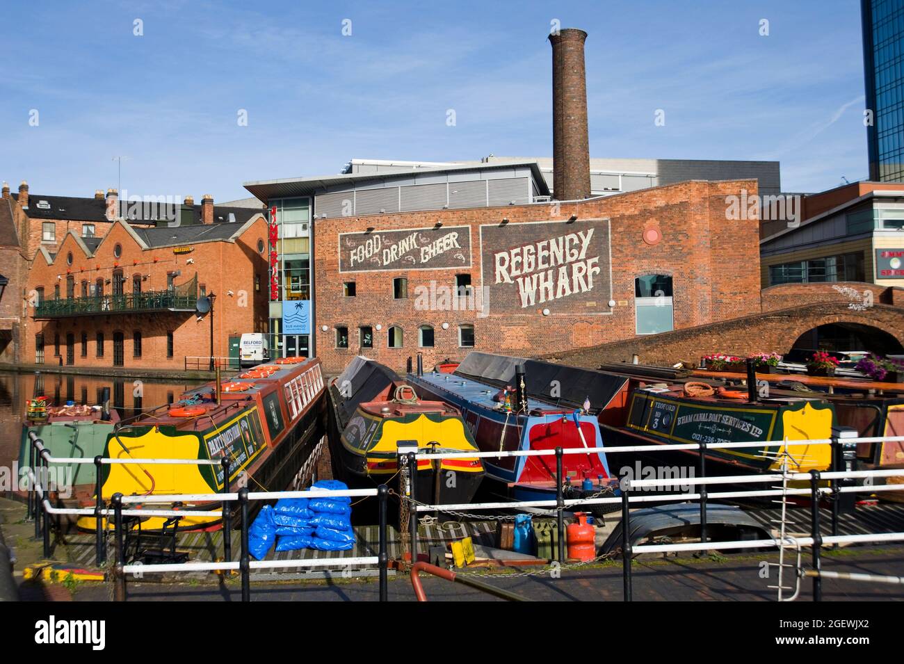 Narrowboats At Regency Wharf In Gas Street Basin In Birmingham City ...
