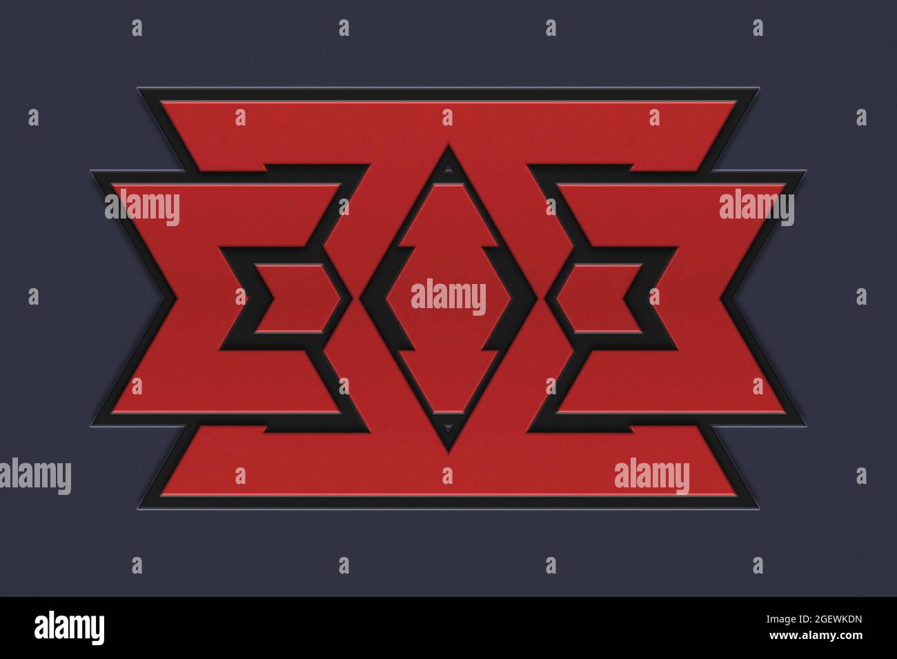 Geometric pattern of red color, Scandinavian Celtic style. Illustration ...