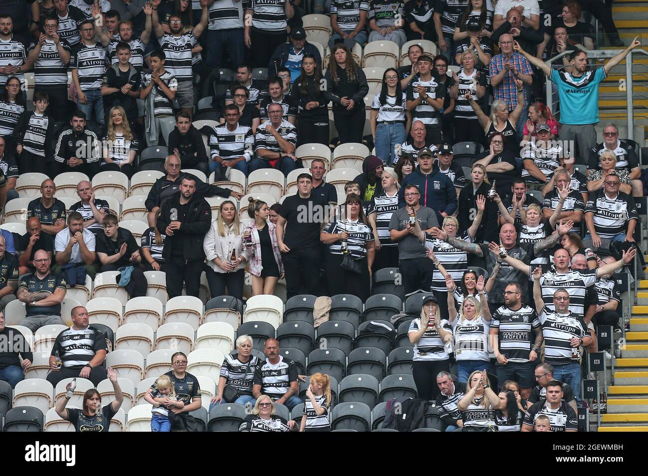 Hull FC fans during the game in, on 8/21/2021. (Photo by David Greaves ...